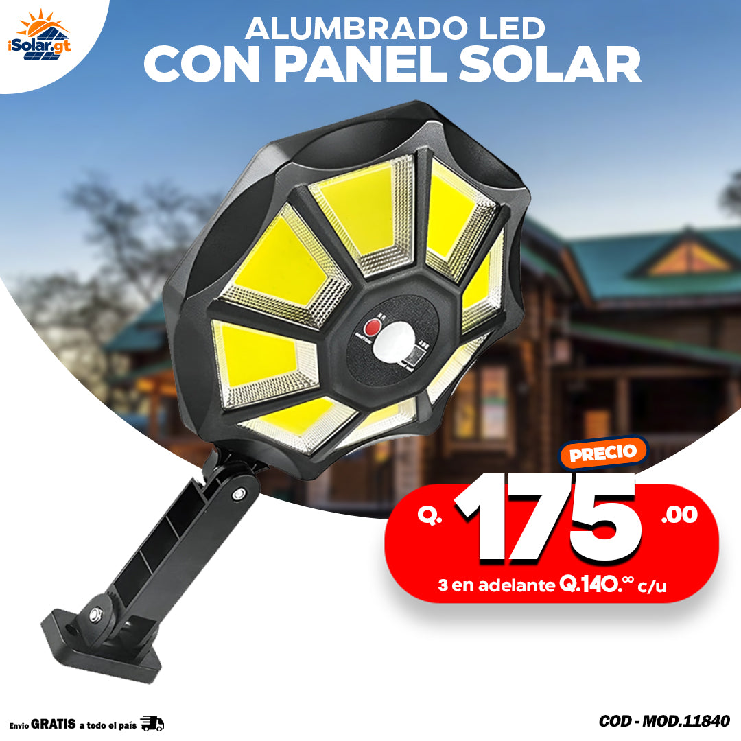 Alumbrado con led COB con panel solar incorporado – iSolar.gt