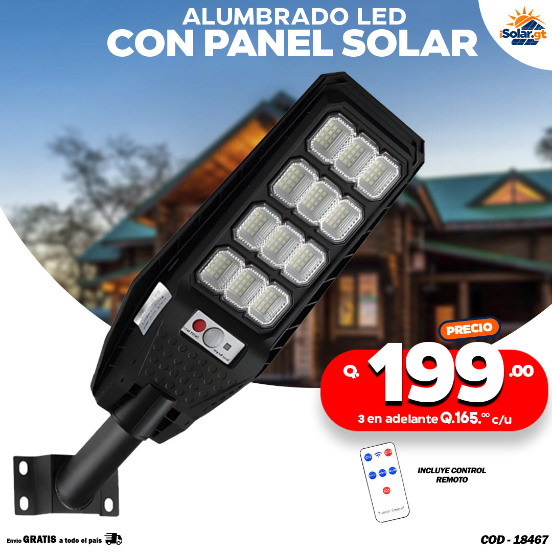 Alumbrado Led con panel Solar 200 WATTS – iSolar.gt