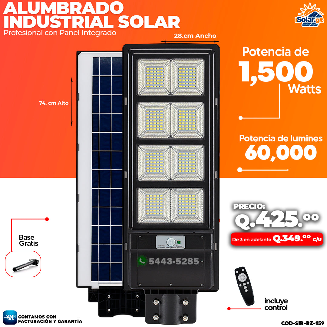 🔆 Alumbrado Solar con Panel Integrado de 1,500 Wattts 🔆 – iSolar.gt
