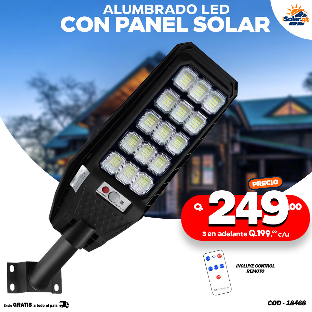 Alumbrado led con panel solar 300 WATTS – iSolar.gt